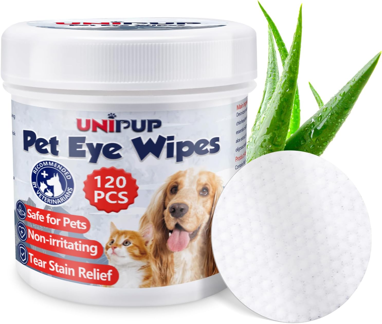 Amazon.com : PICE PET Hypoallergenic Eye Wipes for Dog & Cats, Plant ...