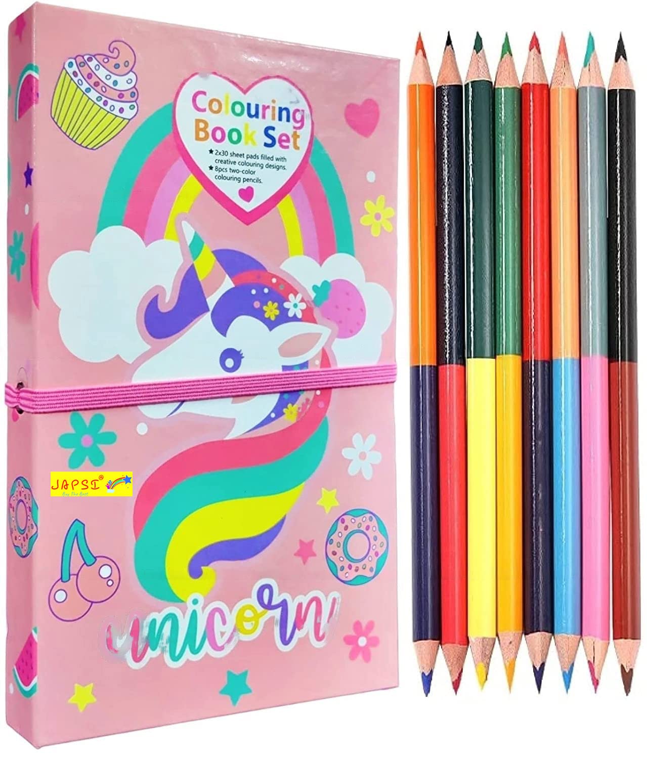 JAPSI Colouring Book Kit for Kids | Colouring Book/Pad with 8 Double ...