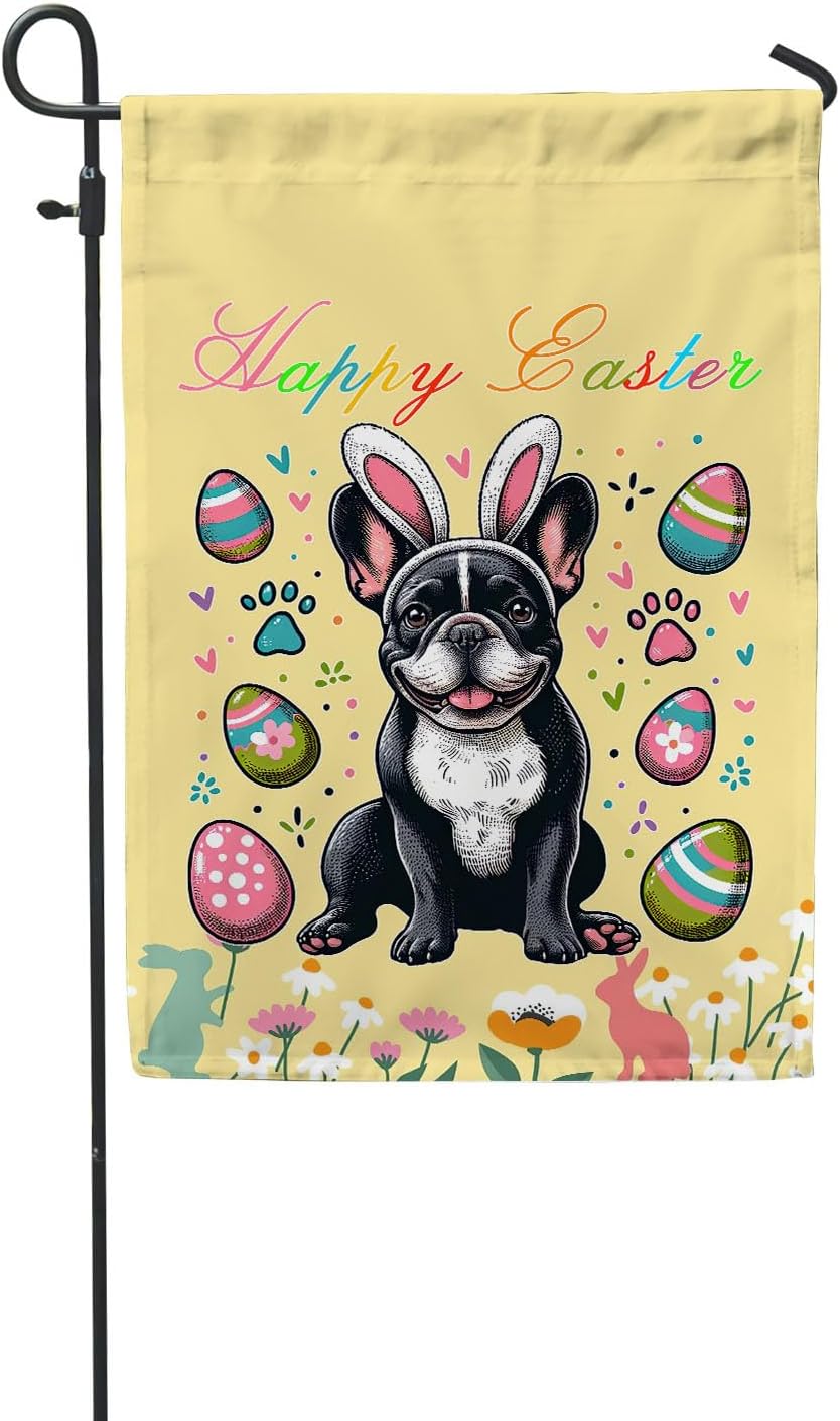 Amazon.com : Happy Easter French Bulldog Bunny Ears Easter Egg Dog Paw ...