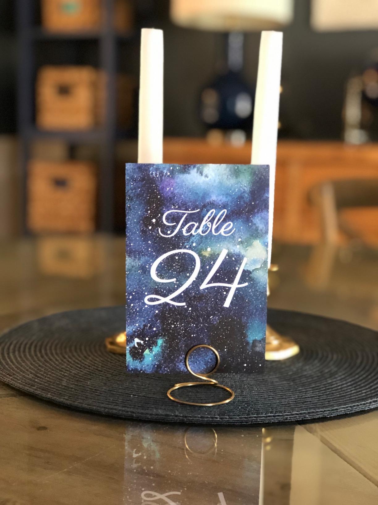 Amazon.com: G GABRIELMODU Pearl Theory Starry Sky Table Card Numbers ...