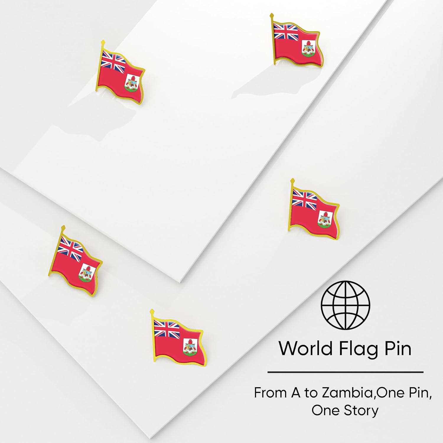 Bermuda Flag Lapel Pin - Enamel Metal National Badge | World Travel ...