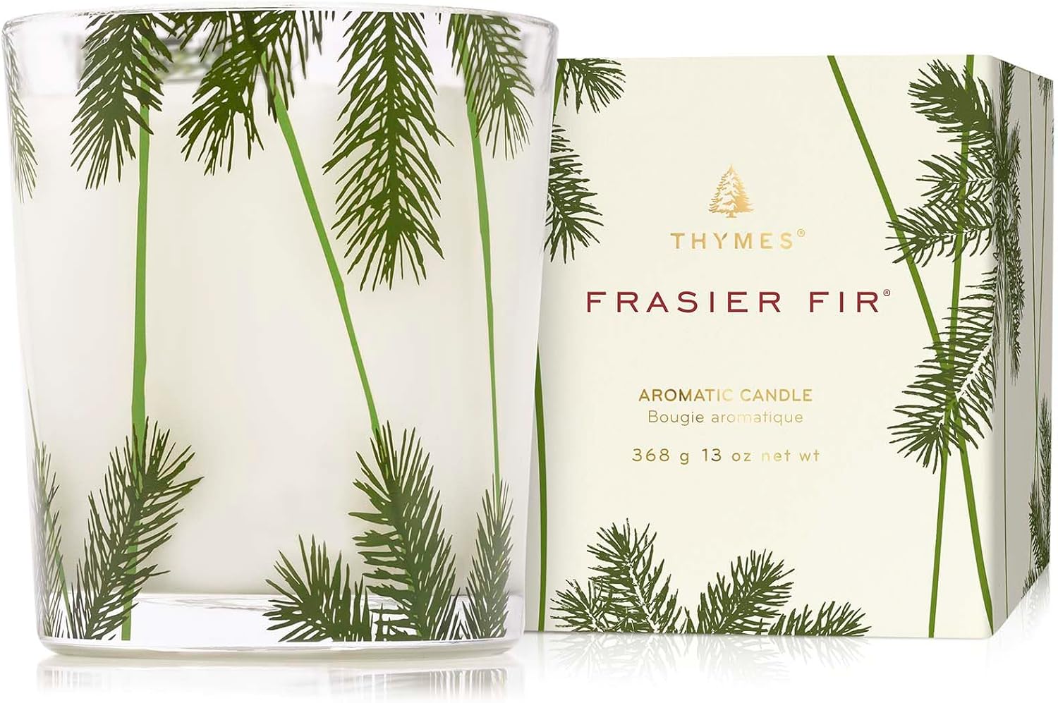 Amazon.com: Thymes Frasier Fir Pine Needle Candle – Holiday Candles for ...
