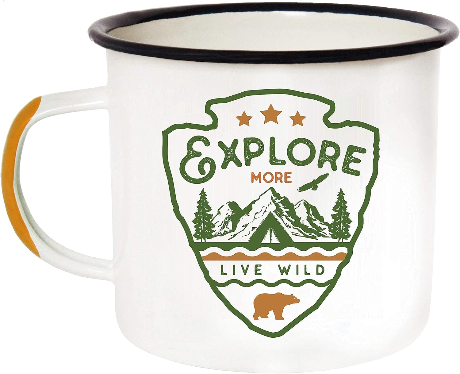 Amazon.com: Enamel Camping Mug Travel Cup - Morning Coffee Mug, 16oz ...