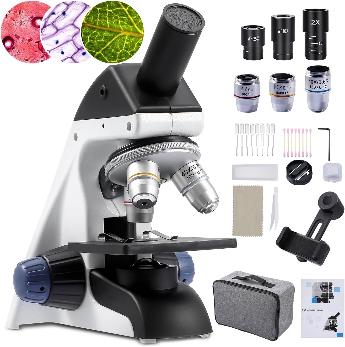 Amazon.com: eLabPal Microscope for Adults Kids, 40X-2000X Compound ...