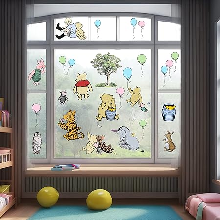 Amazon.com: 9 Sheet Winnie The Pooh Disney Window Stickers for Toddlers ...