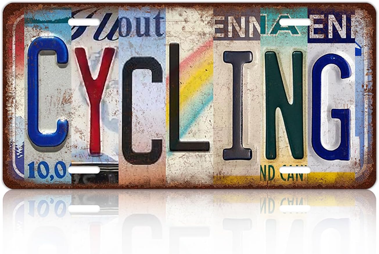 Amazon.com: Vintage Sport Metal Tin Sign Cycling License Plate Wall ...
