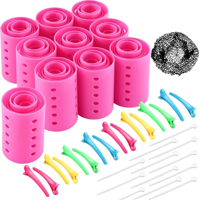 Amazon.com : 141 Pieces Hair Rollers Set Include 60 Plastic Hair ...