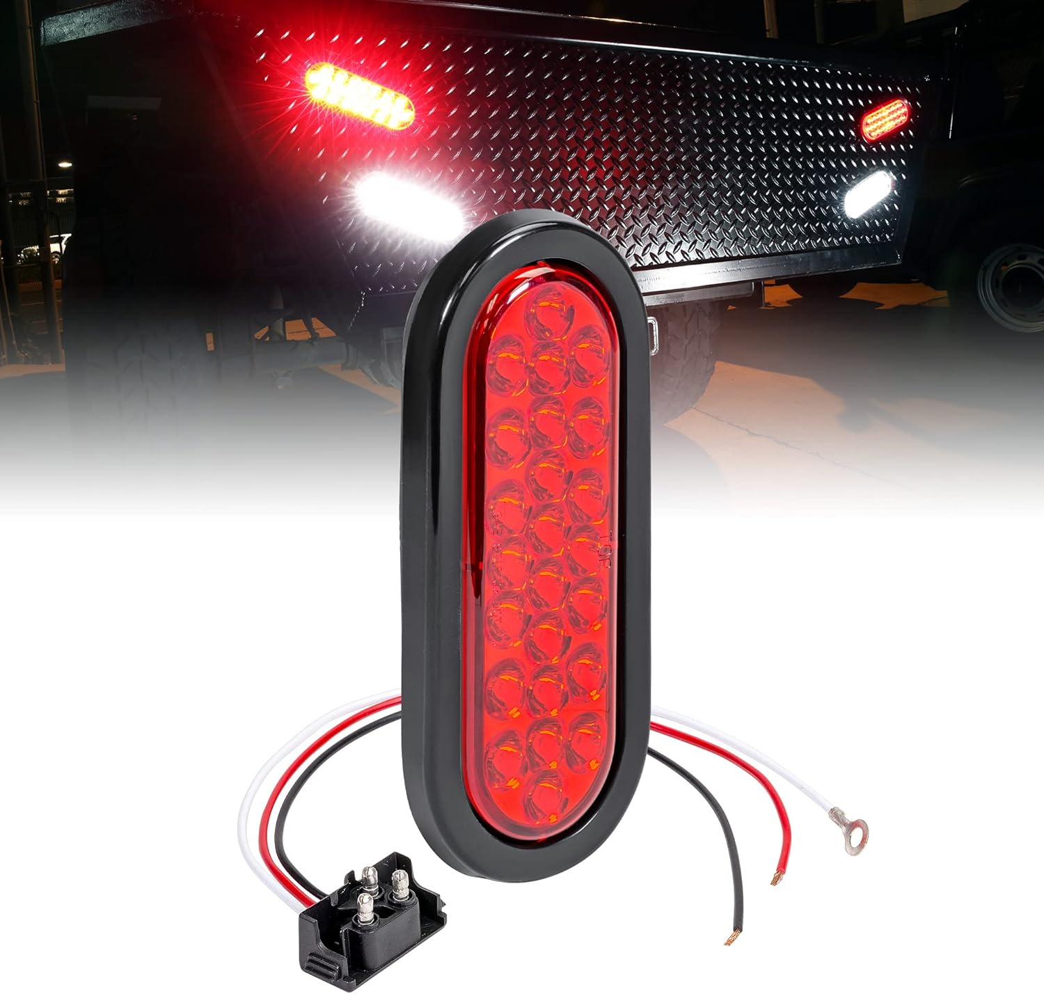 Amazon.com: TRUE MODS 6" Red Oval LED Trailer Tail Light [DOT FMVSS 108 ...