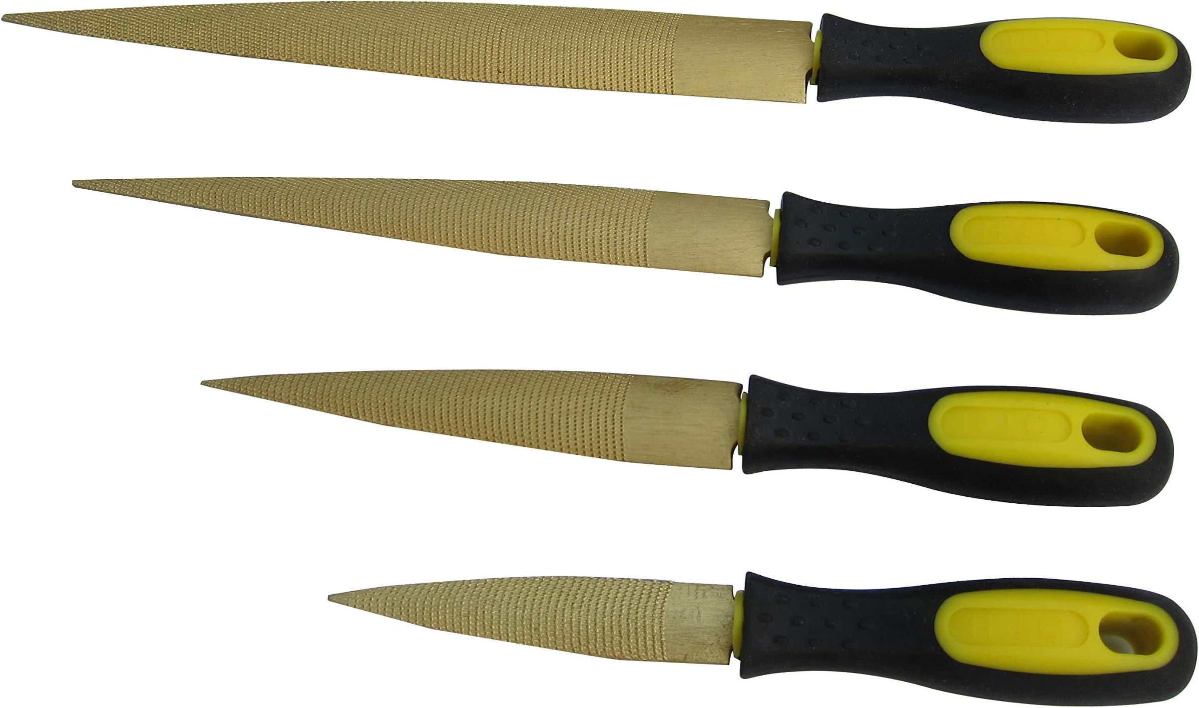 FITOOL Golden Wood Rasp 4Piece Set, Fine Cut, 4"-6"-8"-10", for Wood ...