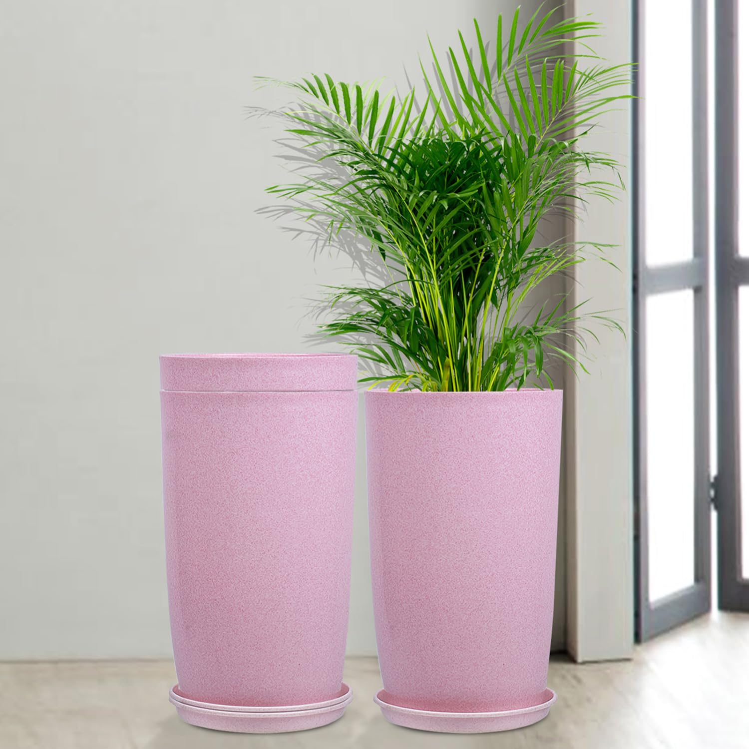 Kuber Industries Pack of 3 Flower Pot with Plate | 18 Inch Lightweight ...