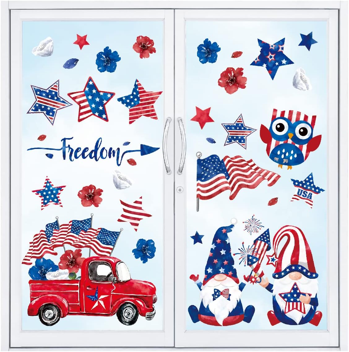 Amazon.com: AnyDesign 6 Sheets Patriotic Window Clings 4th of July ...