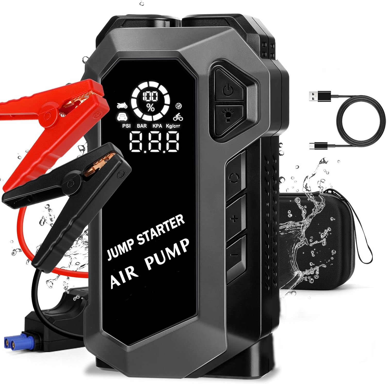 Amazon.com: E-Ant Car Jump Starter with Air Compressor(10L Gas/8L ...