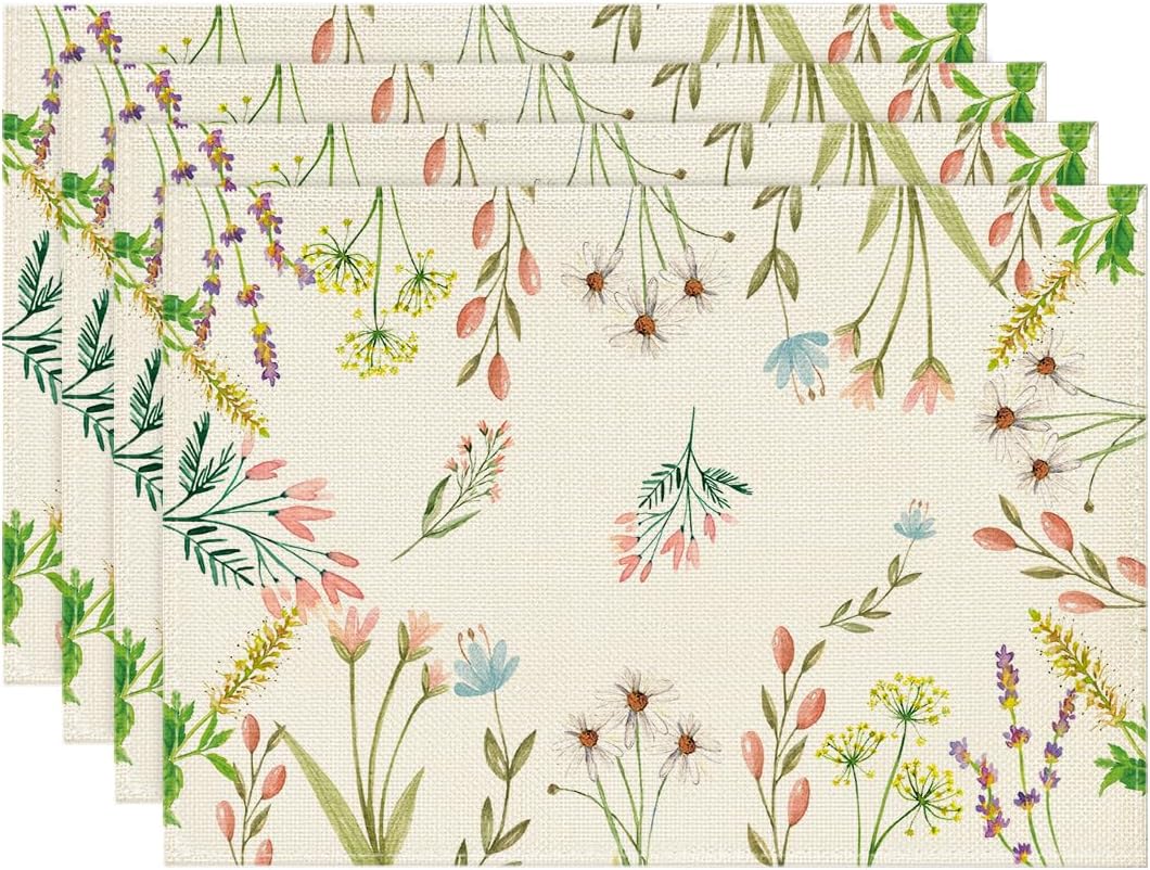 Amazon.com: Artoid Mode Hydrangea Butterfly Spring Placemats Set of 6 ...