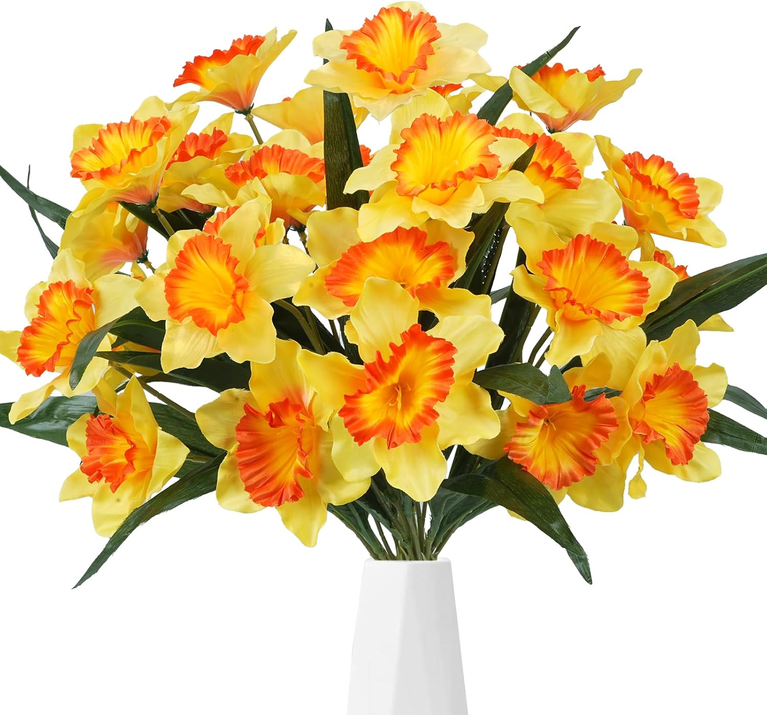 Amazon.com: MHMJON 4 Bundles Artificial Daffodils Flowers Yellow 19.69 ...