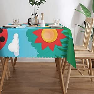 Amazon.com: BAFAFA Ladybug Landscape Printed Rectangle Tablecloth ...