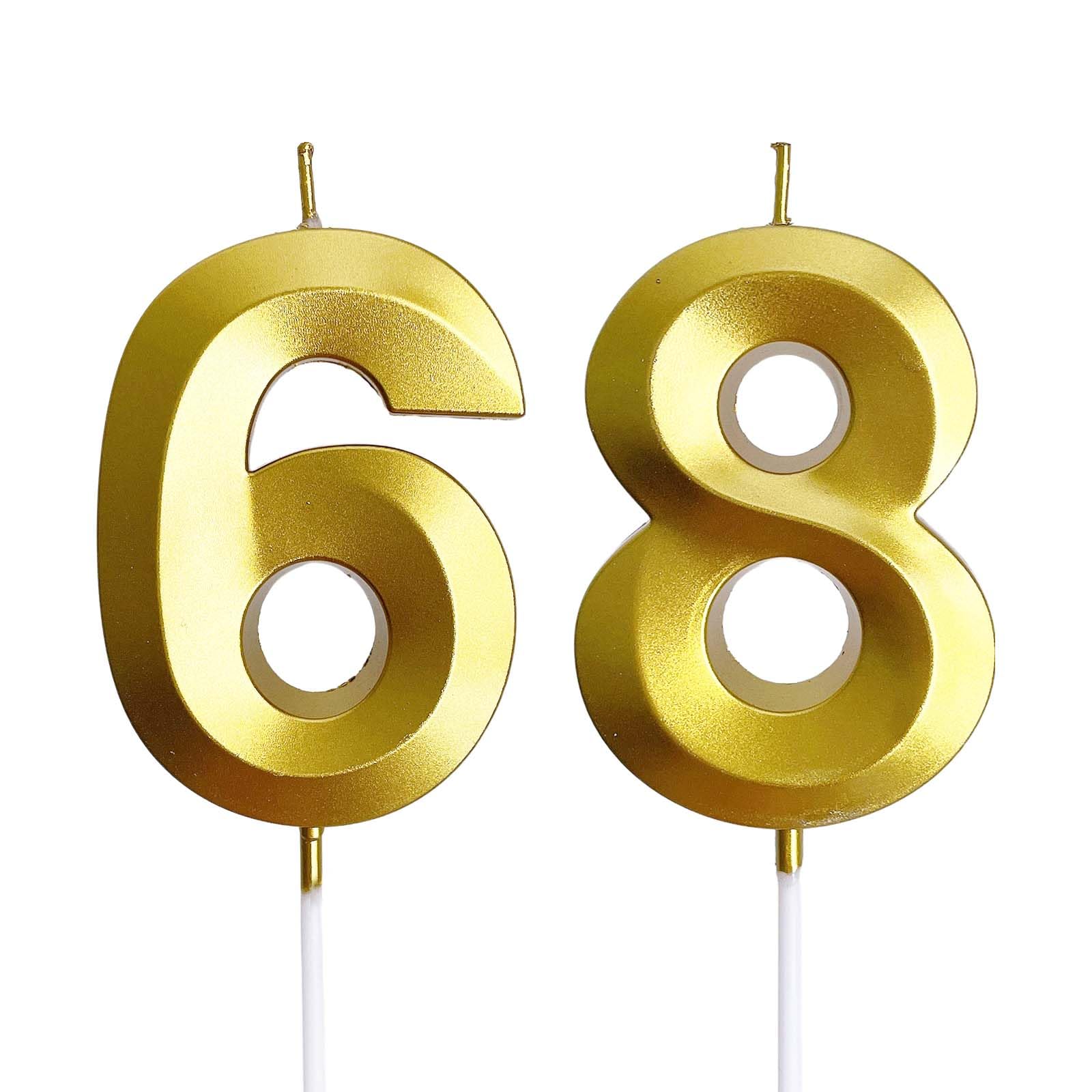 Amazon.com: 2.76" 68th th86 Number Candles Birthday Gifts for Women Men ...