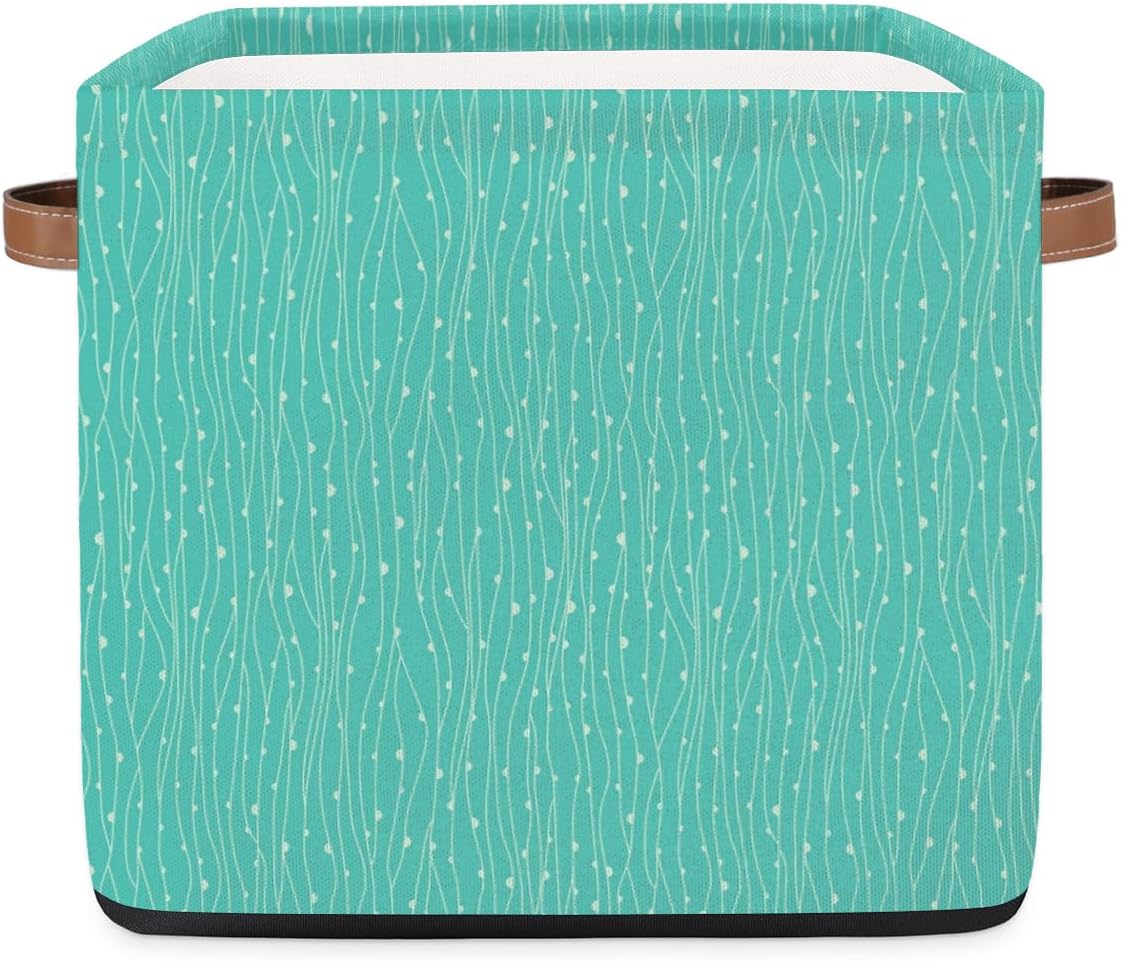 Amazon.com: Teal Turquoise Abstract Collapsible Fabric Storage Cube ...