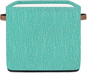 Amazon.com: Teal Turquoise Abstract Collapsible Fabric Storage Cube ...