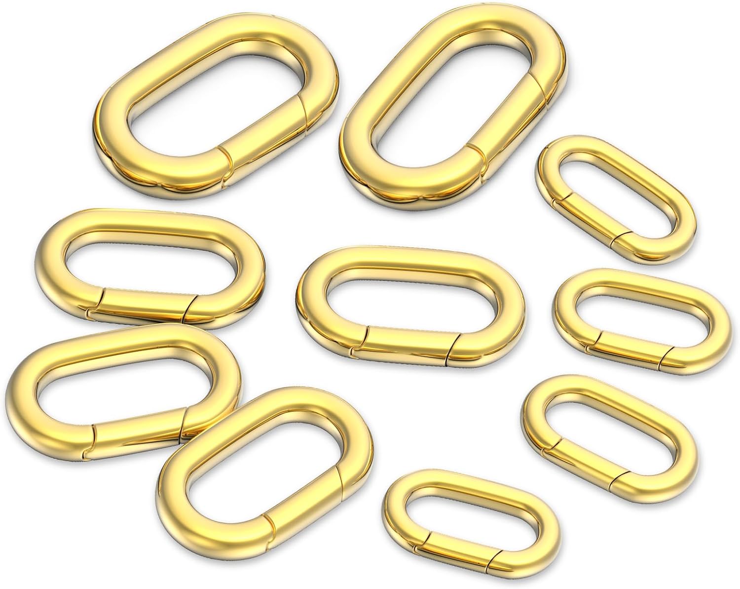 Amazon.com: Ofiuny 10Pcs Oval Clasp Carabiner Necklace Clasps and ...