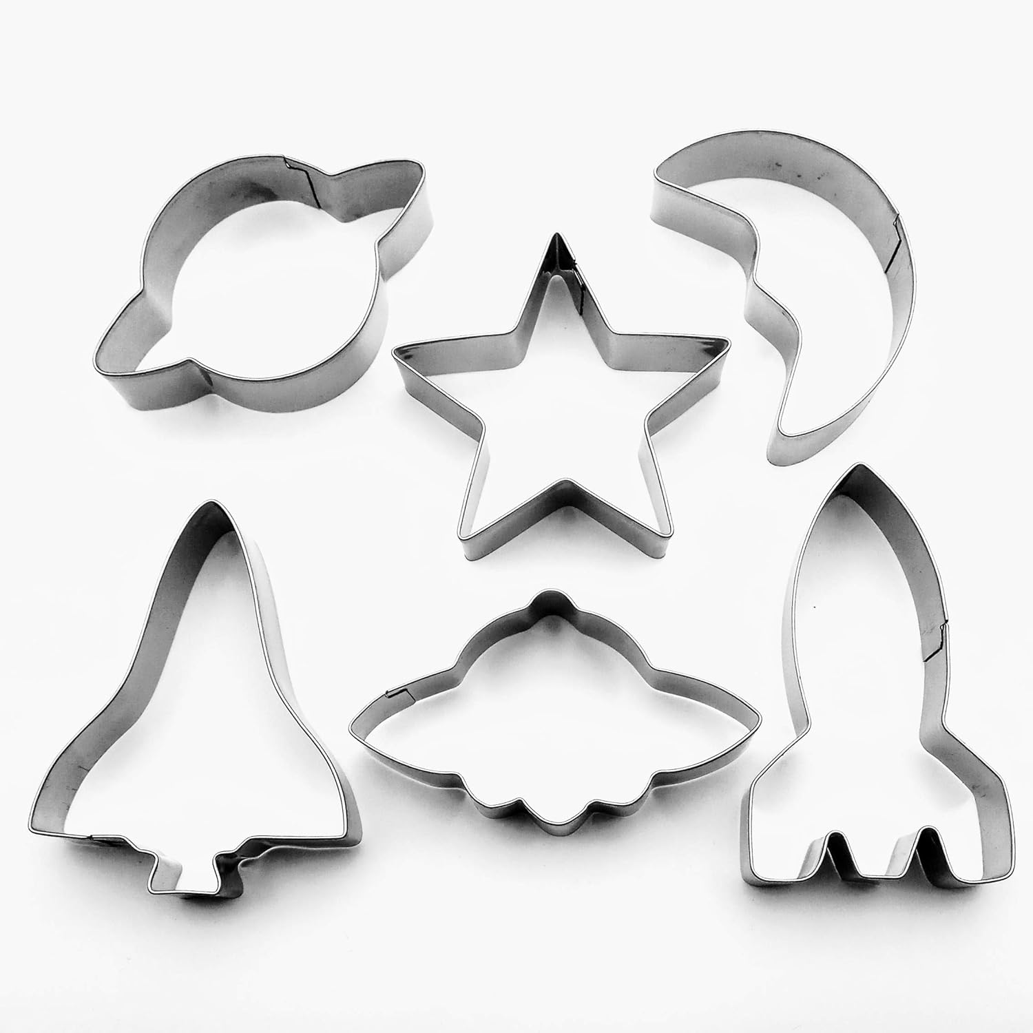 Space Cookie Cutter Spaceship Shuttle Rocket Saturn Moon Fondant Biscuit Pastry Baking Mold by ...