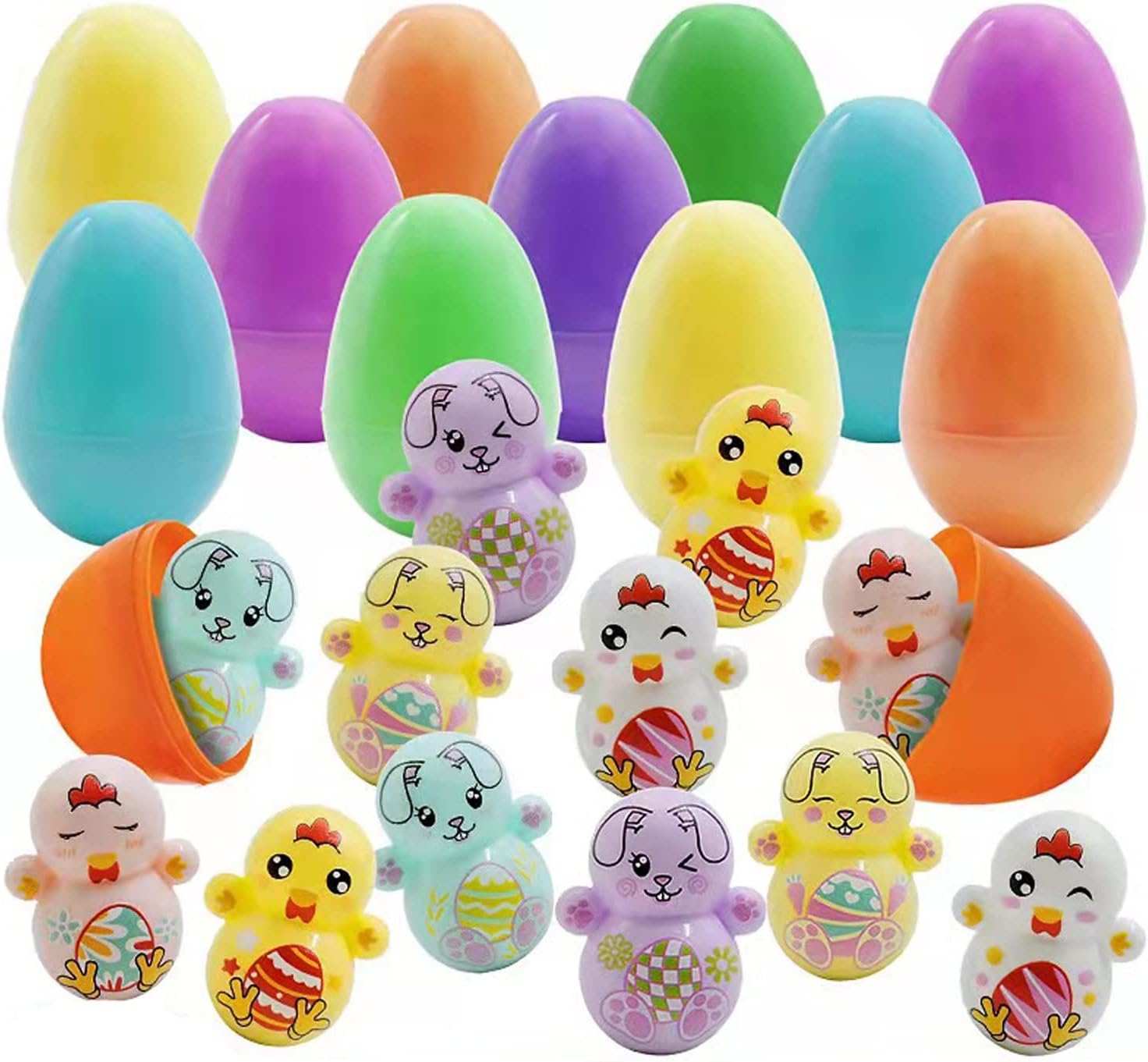 Amazon.com: Easter Decorations,12 Pack Prefilled Easter Eggs with,2 ...