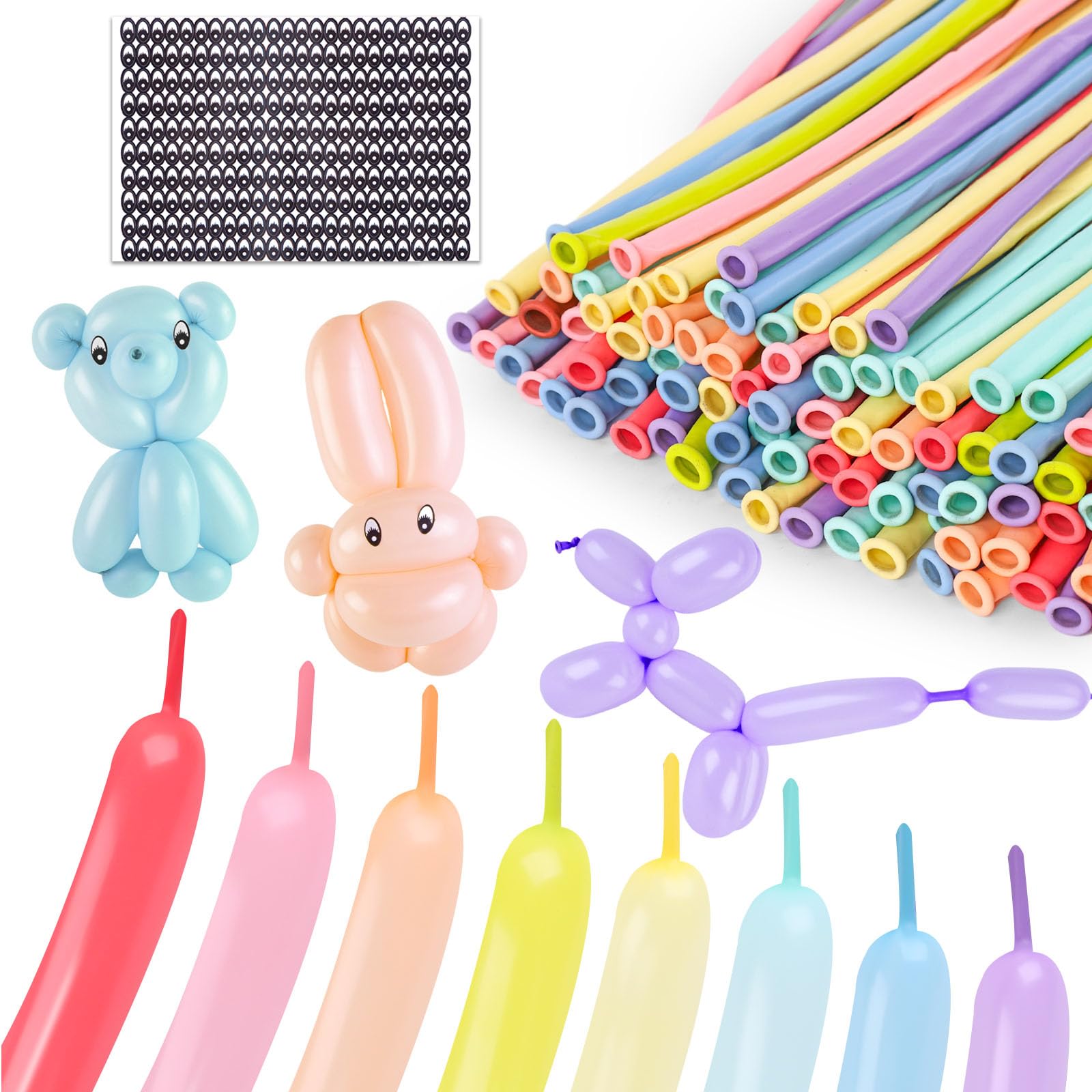 Amazon.com: MCPINKY 100PCS Twisting Balloons Pastel, 260Q Long Balloons ...