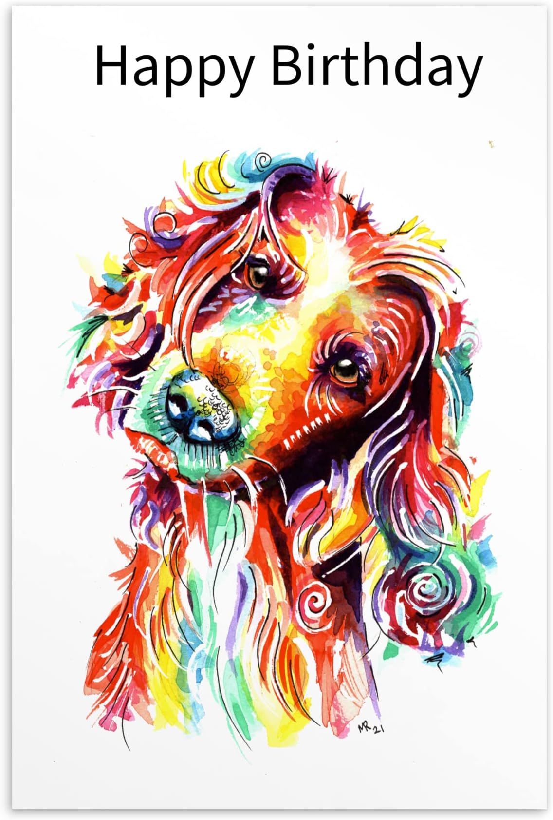 Cocker Spaniel, Dog Birthday Card : Amazon.co.uk: Stationery & Office ...