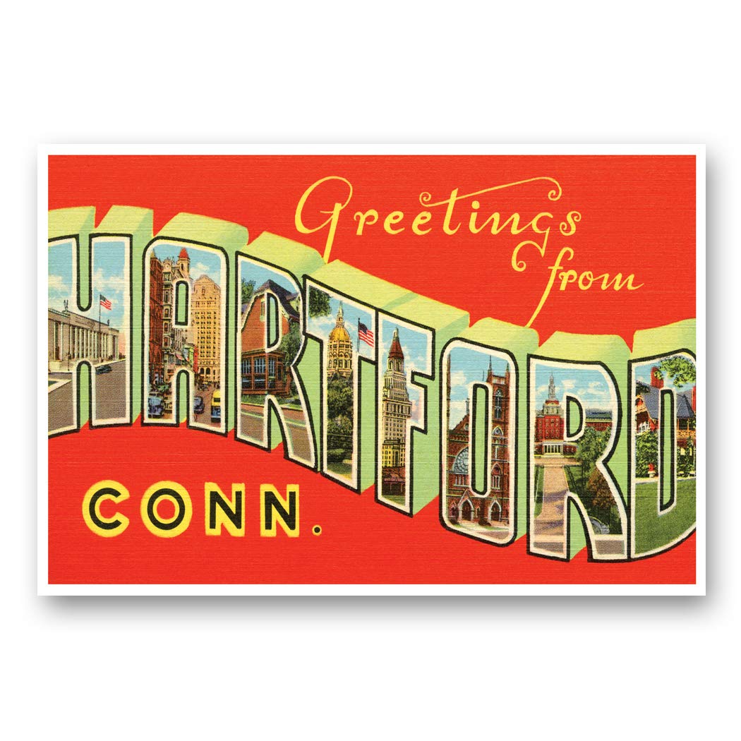 Amazon.com : GREETINGS FROM HARTFORD, CONN. vintage reprint postcard ...