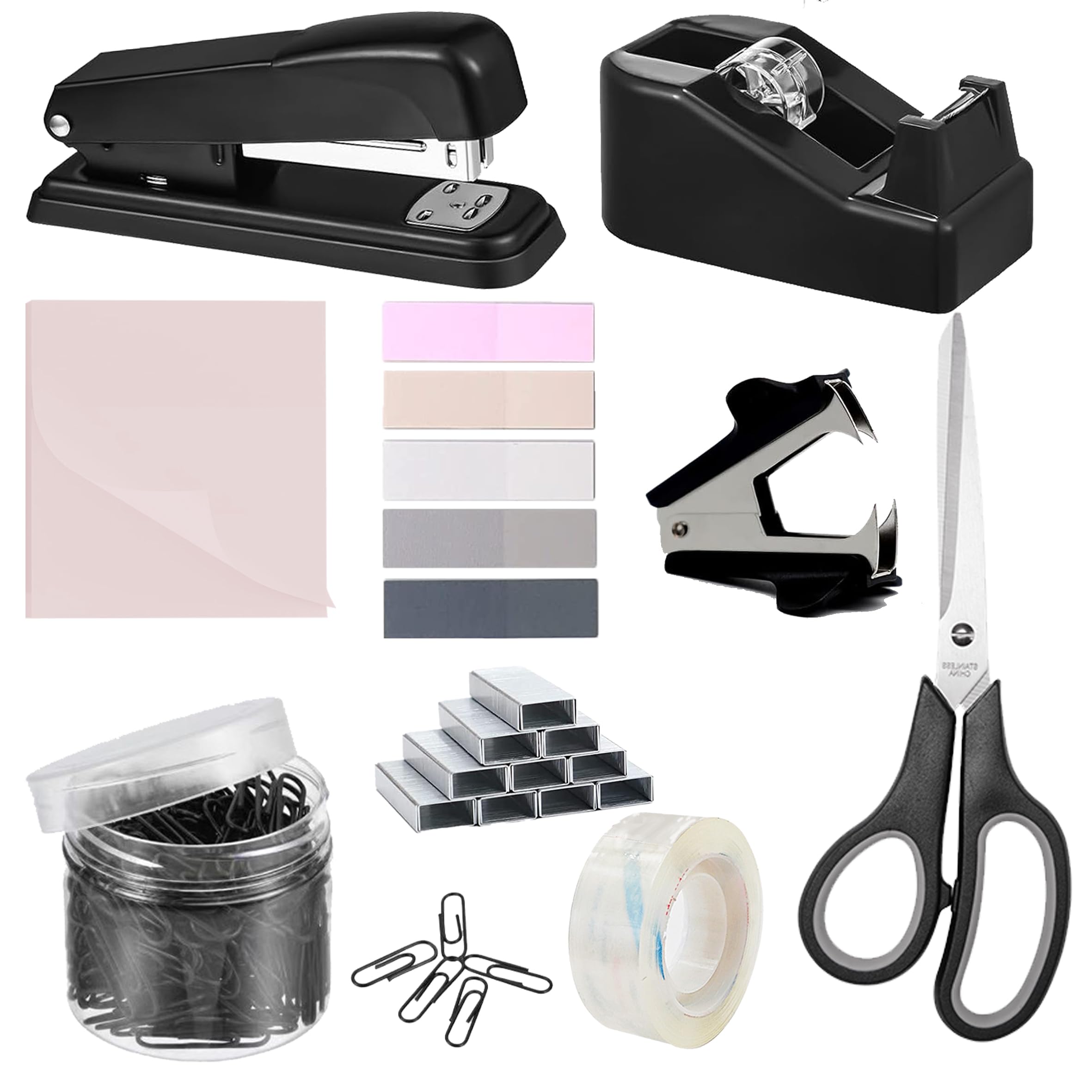 Amazon.com : Black Office Supplies, Black Desk Accessories, Stapler and ...