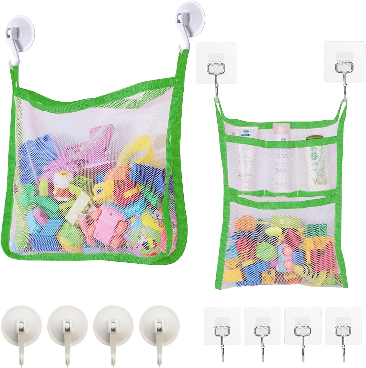 Amazon.com: Bath Toy Organizer, SUNDOKI Toy Holder Storage Bags 2 Bath ...