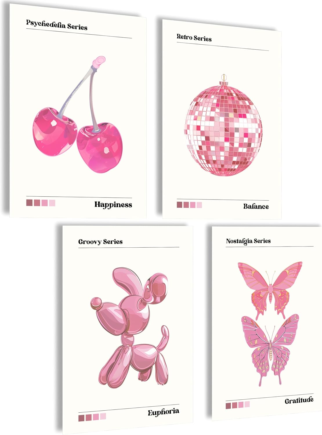 mojoliving Aura Y2k Lot de 4 posters Aesthetic Room Decor Y2k Preppy ...