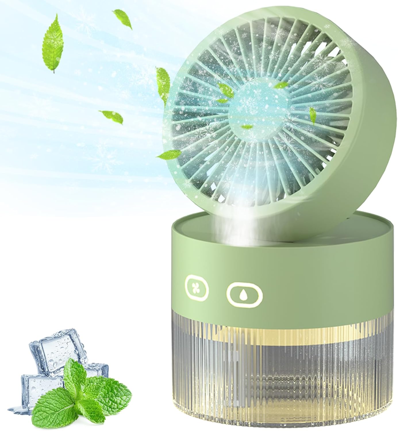 Amazon.com: Portable Misting Fan, Personal Desk Fan with Light & 350ml ...