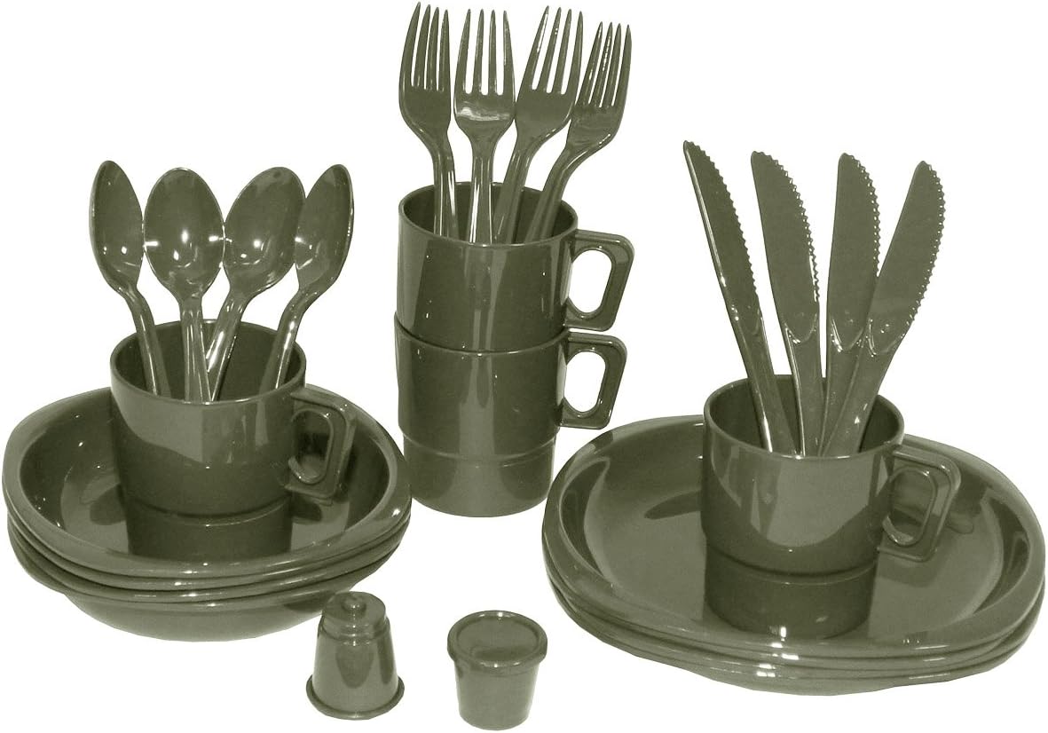 Amazon.com : MFH Camping Plastic Mess Kit 26 Pieces : Sports & Outdoors