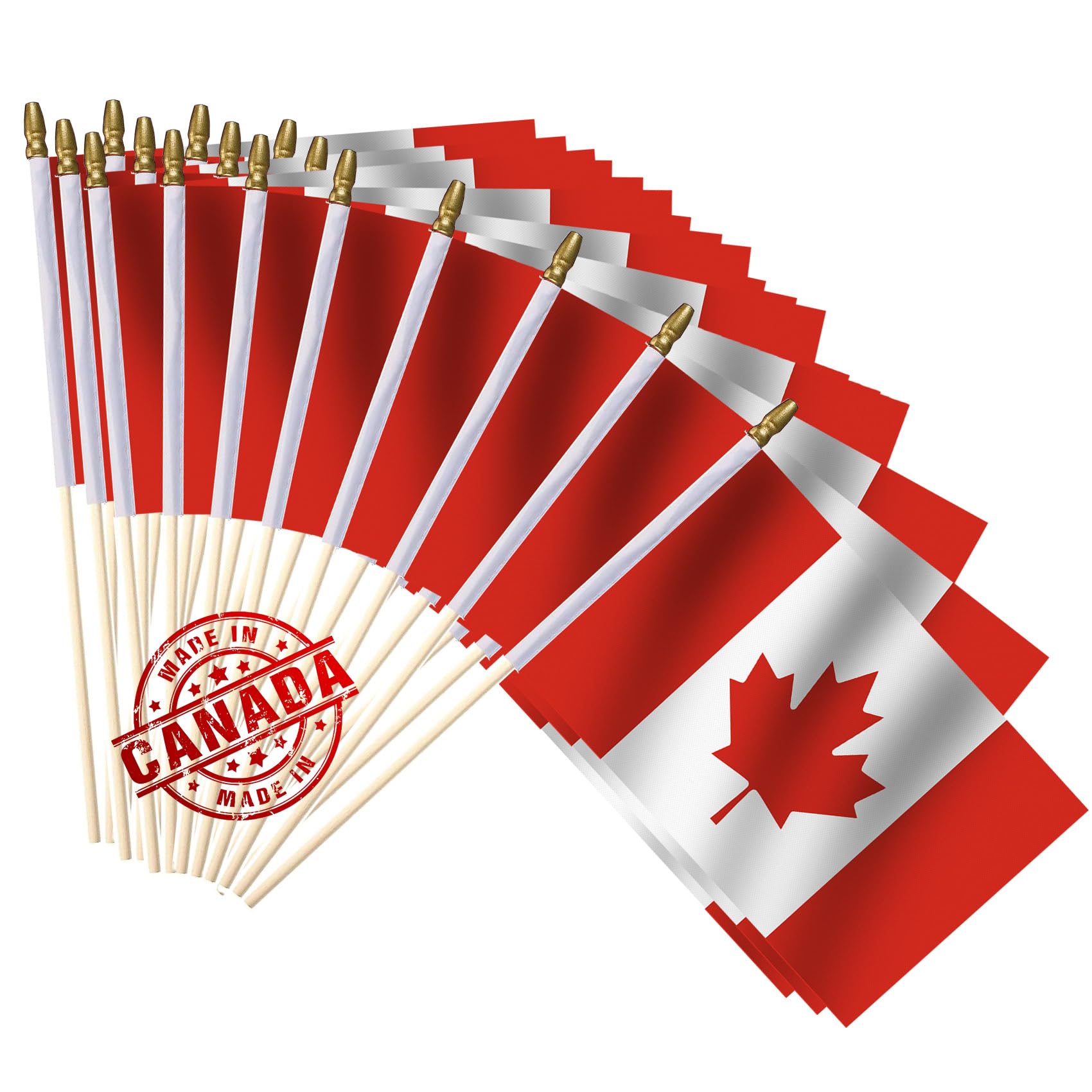 LOT OF 50-Small Canadian Flags on Stick 4x6 in,Canada Day Outdoor Decor ...