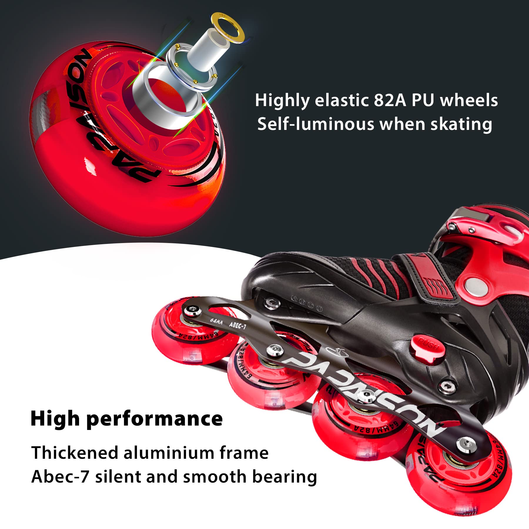 Snapklik.com : PAPAISON Adjustable Inline Skates Boys Ages 4-12, Roller ...