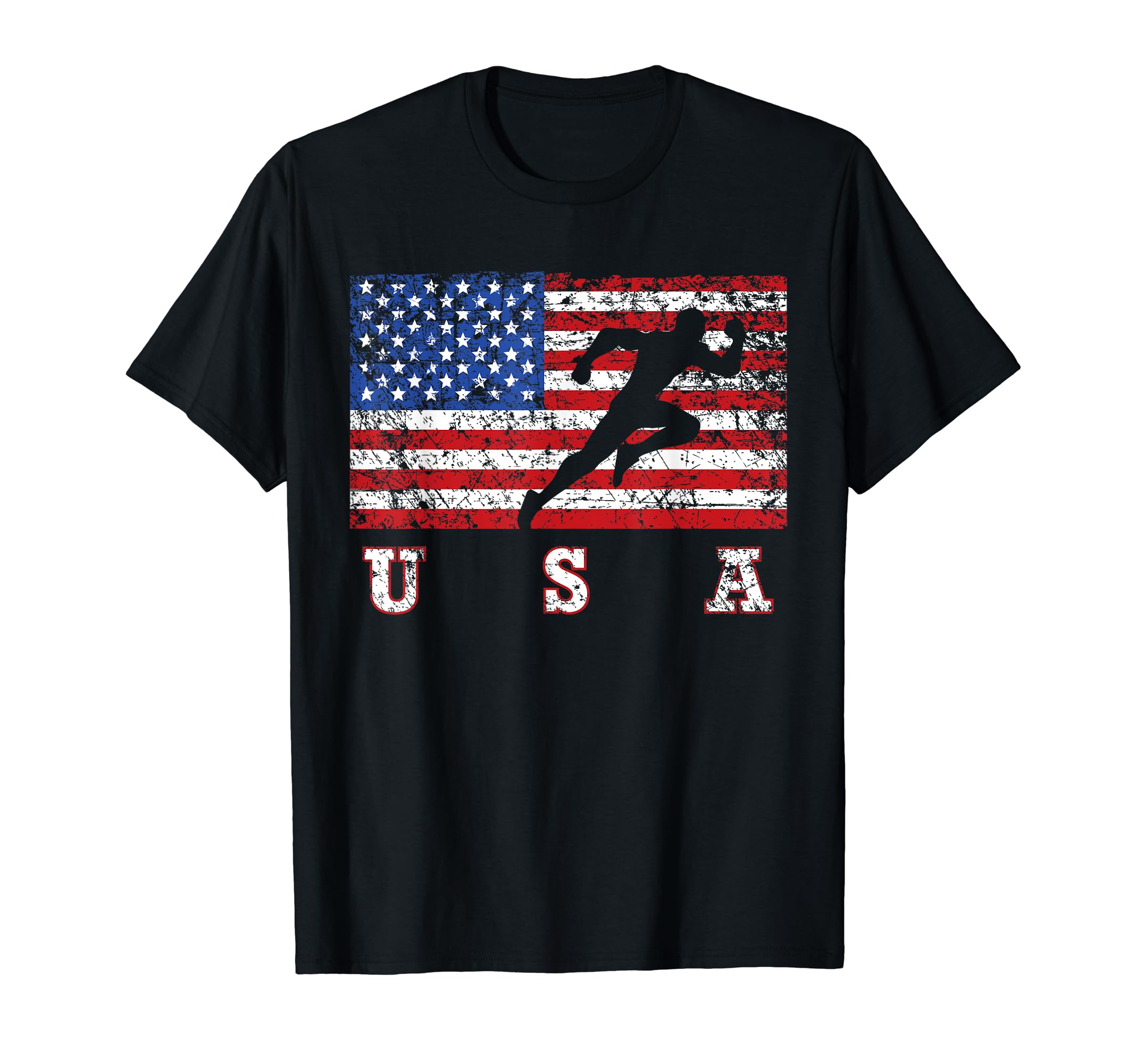 Amazon.com: American Flag Track & Field USA Gift, Track Team T-Shirt ...