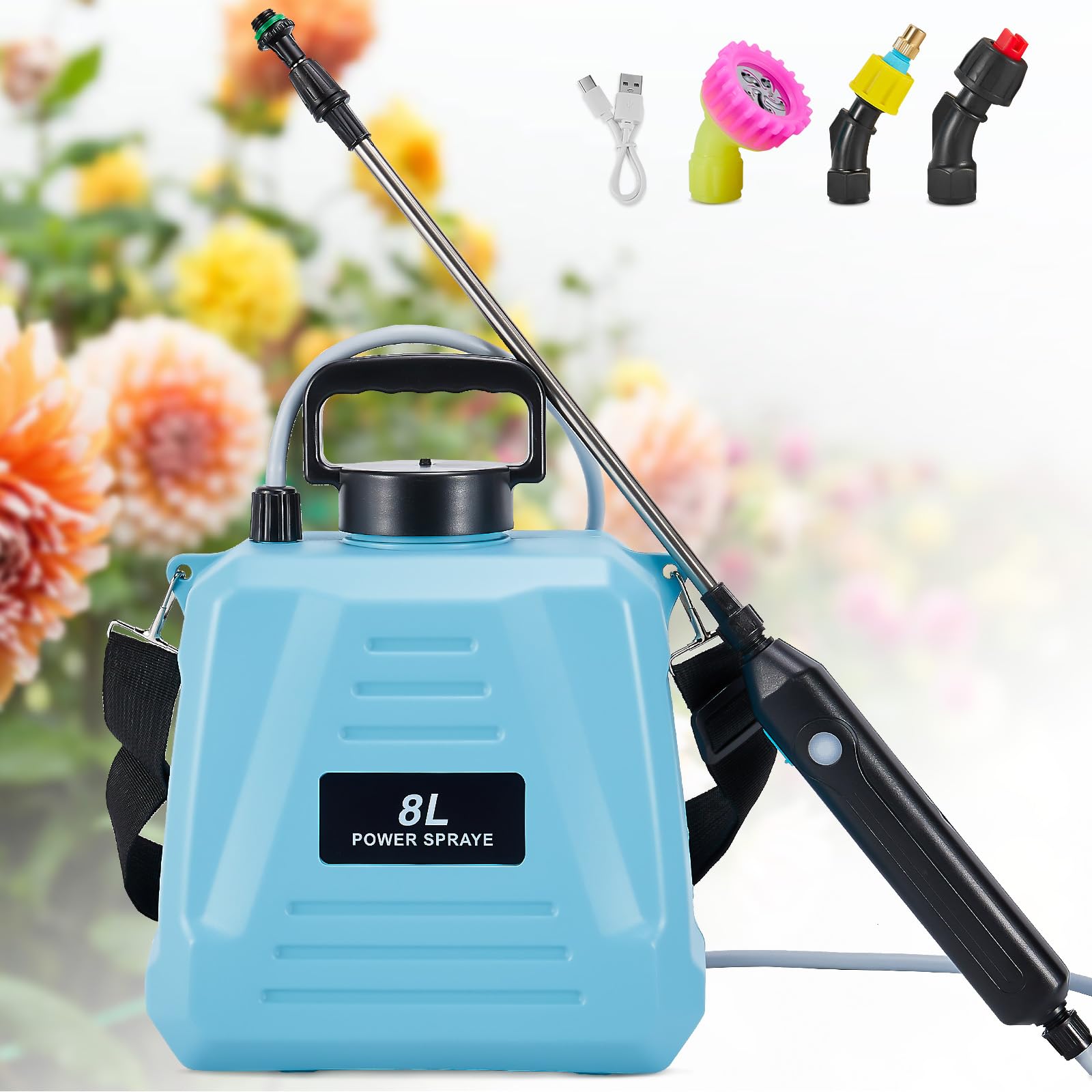 Amazon.com : Battery Powered Sprayer 2.11 Gallon, Electric Garden ...