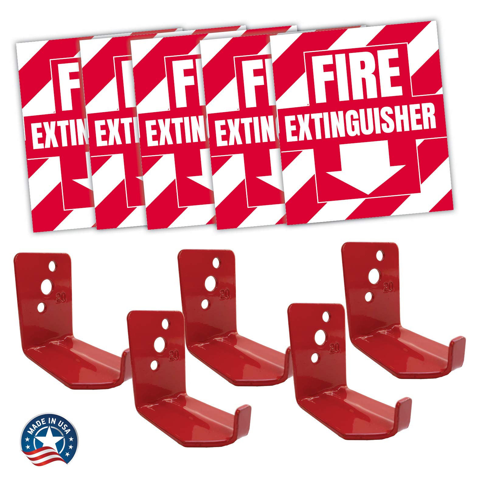 Buy Fire Extinguisher Sign Sticker Bracket Wall - Pack of 5 Self ...