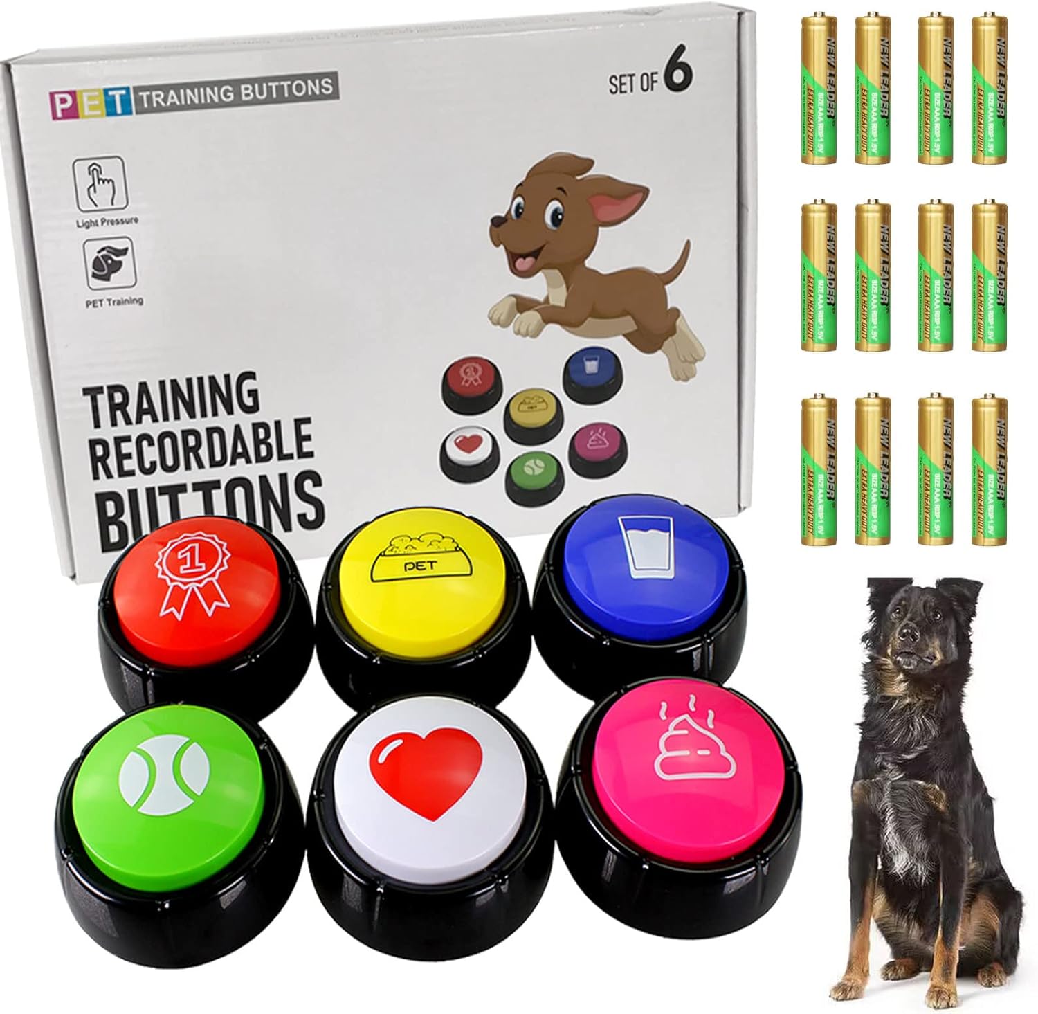 Amazon.com : HEROSS Talking Buttons for Dogs 6 Colors Dogs Buttons for ...