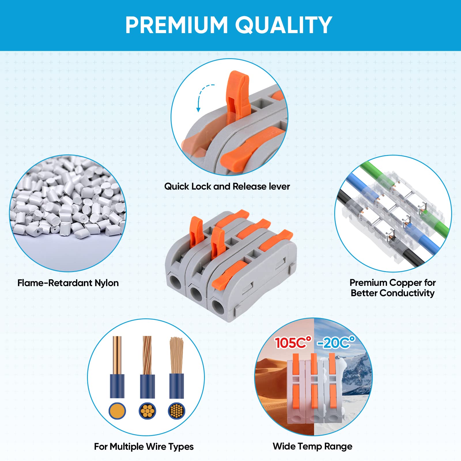 Snapklik.com : TICONN 30 Pcs Lever Wire Connectors Kit For 24-12 AWG ...