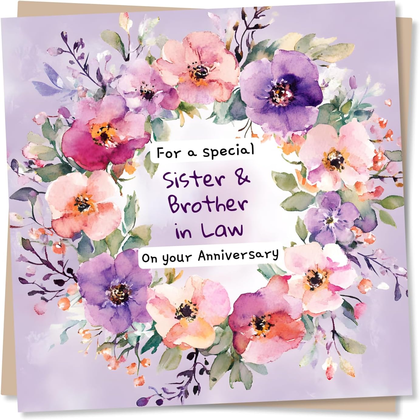 Amazon.com : Nokular Anniversary Greeting Card – Floral Wreath Design ...