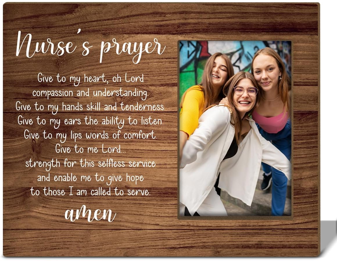 Amazon.com - Nurse Gifts Nurse's Prayer Wood Frames, 4x6 Photo Frame ...