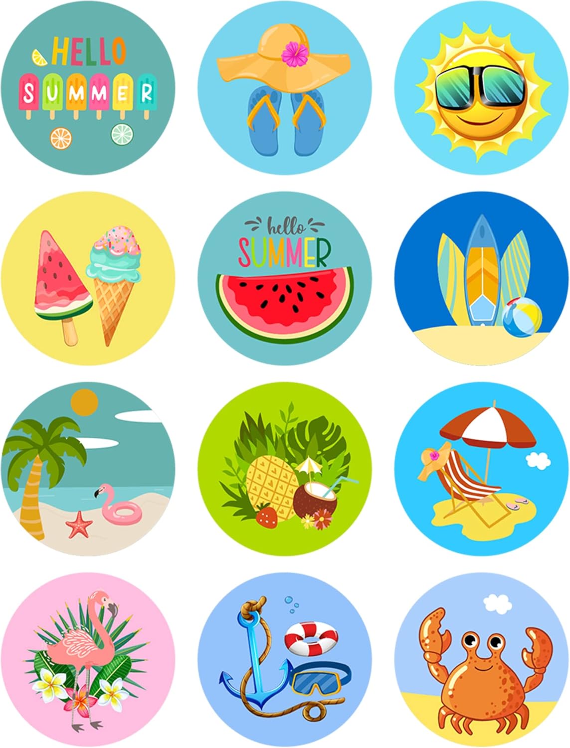Amazon.com: Lucleag 360PCS Hello Summer Stickers for Kids, Cute Hello ...