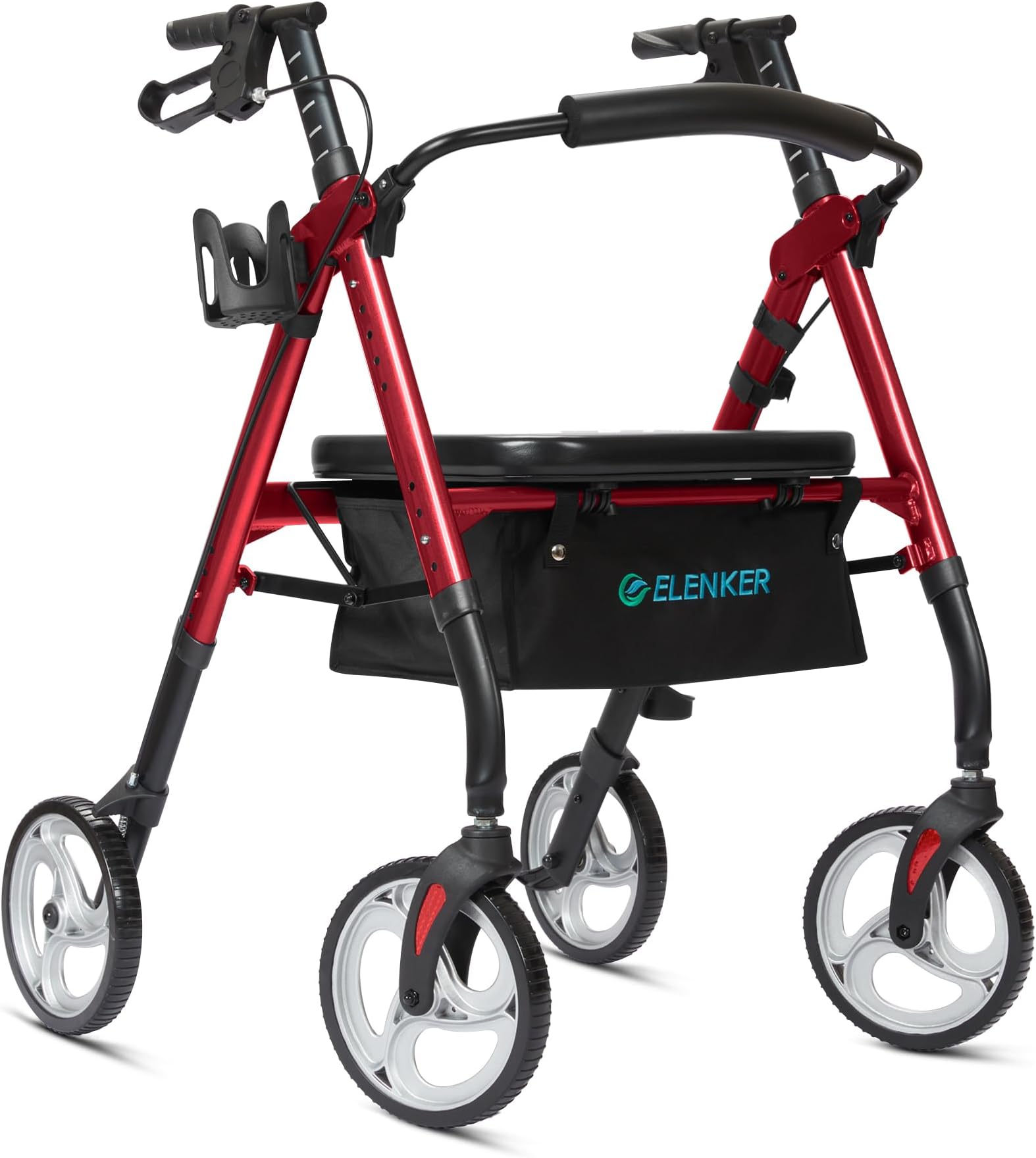 Amazon.com: ELENKER Heavy Duty Rollator Walker with Extra Wide Padded ...