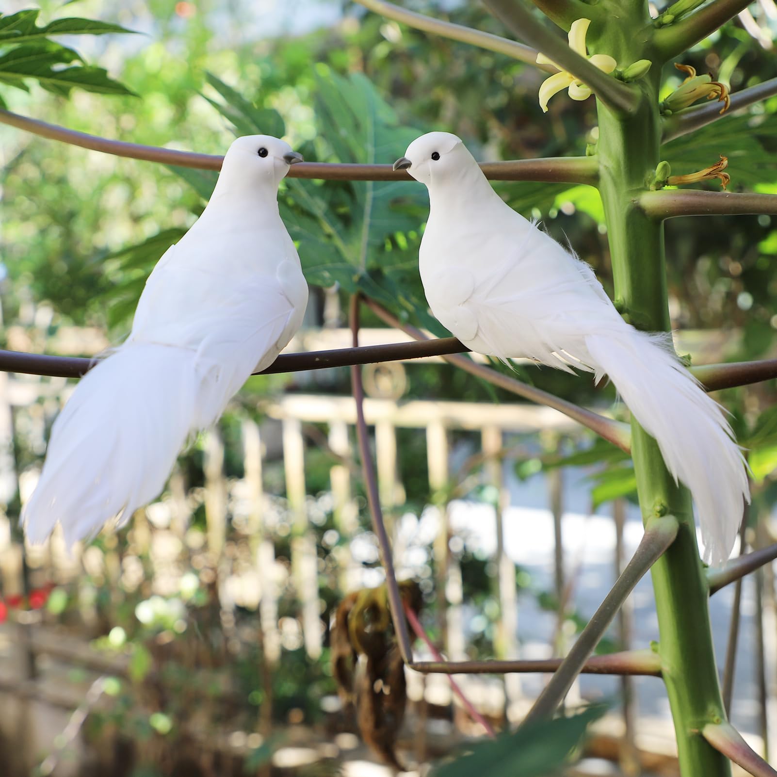 Amazon.com: HEALLILY 2 Pcs Artificial Dove Birds Foam Feather Birds ...