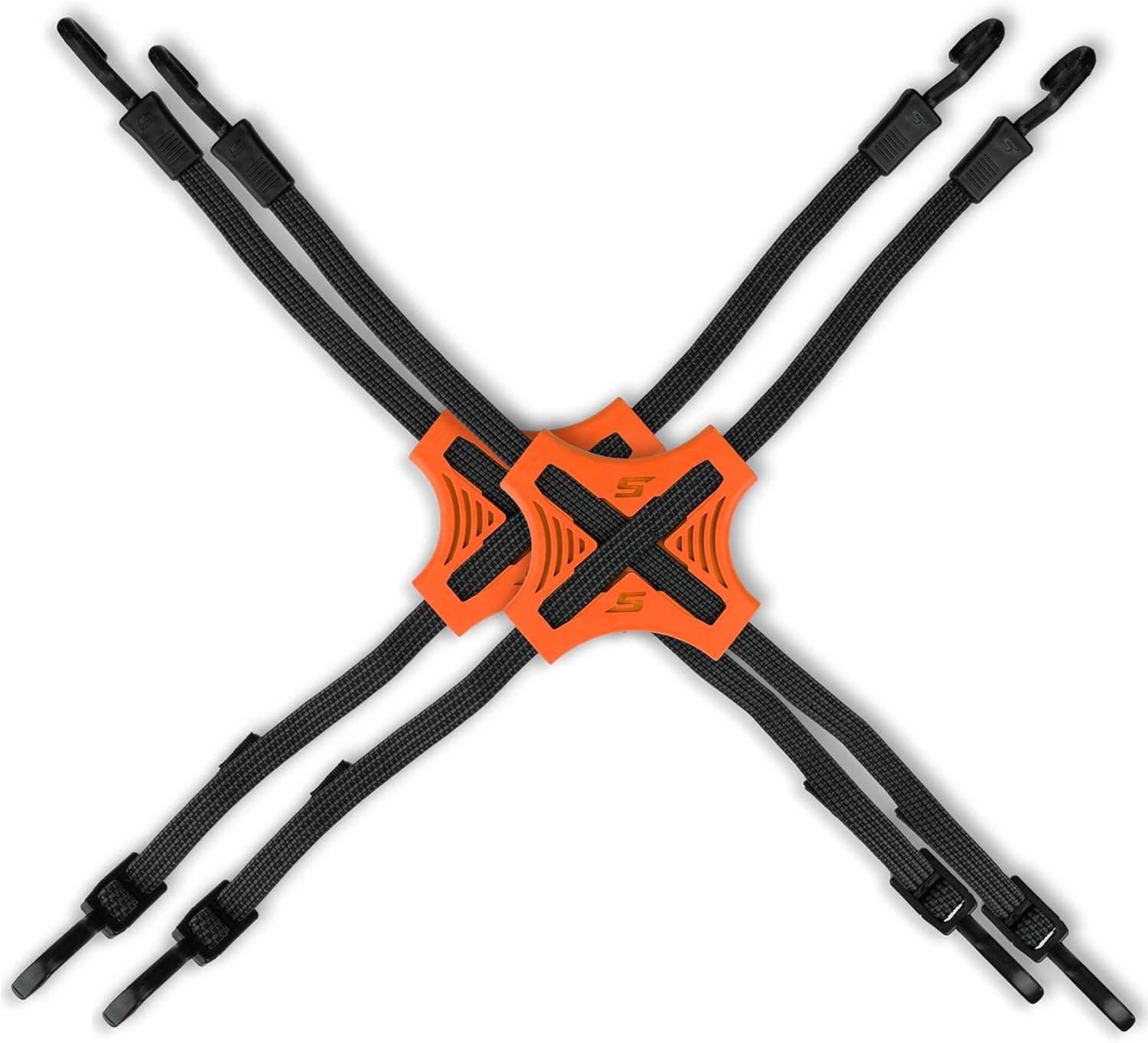 STAPLL Tack Strap – 4-Way Flat Bungee Cord with Rubber Pad Grip, Non ...