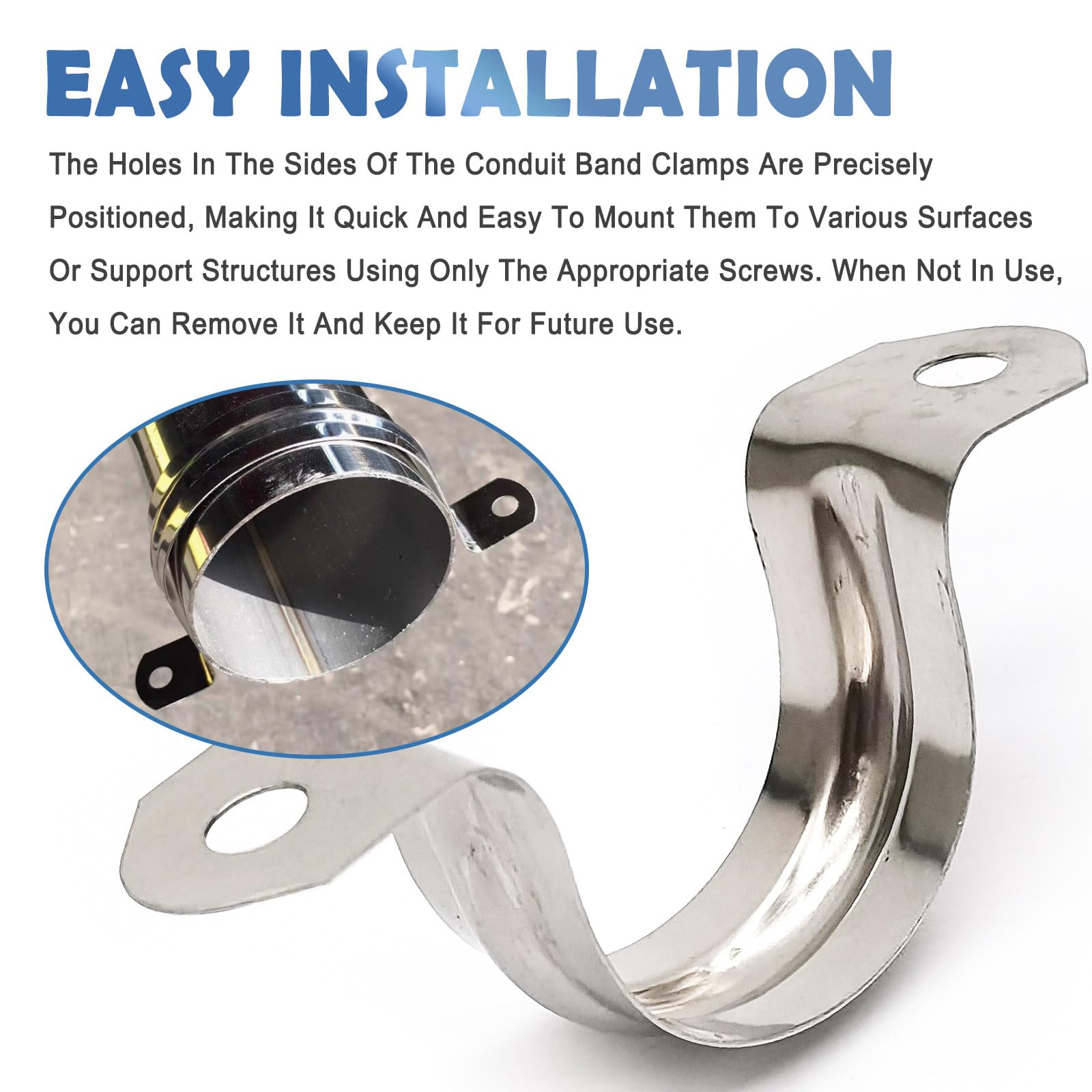 C Bracket LC LICTOP Pipe Strap, 1/2 Inch Two Hole Fixing U Bracket ...