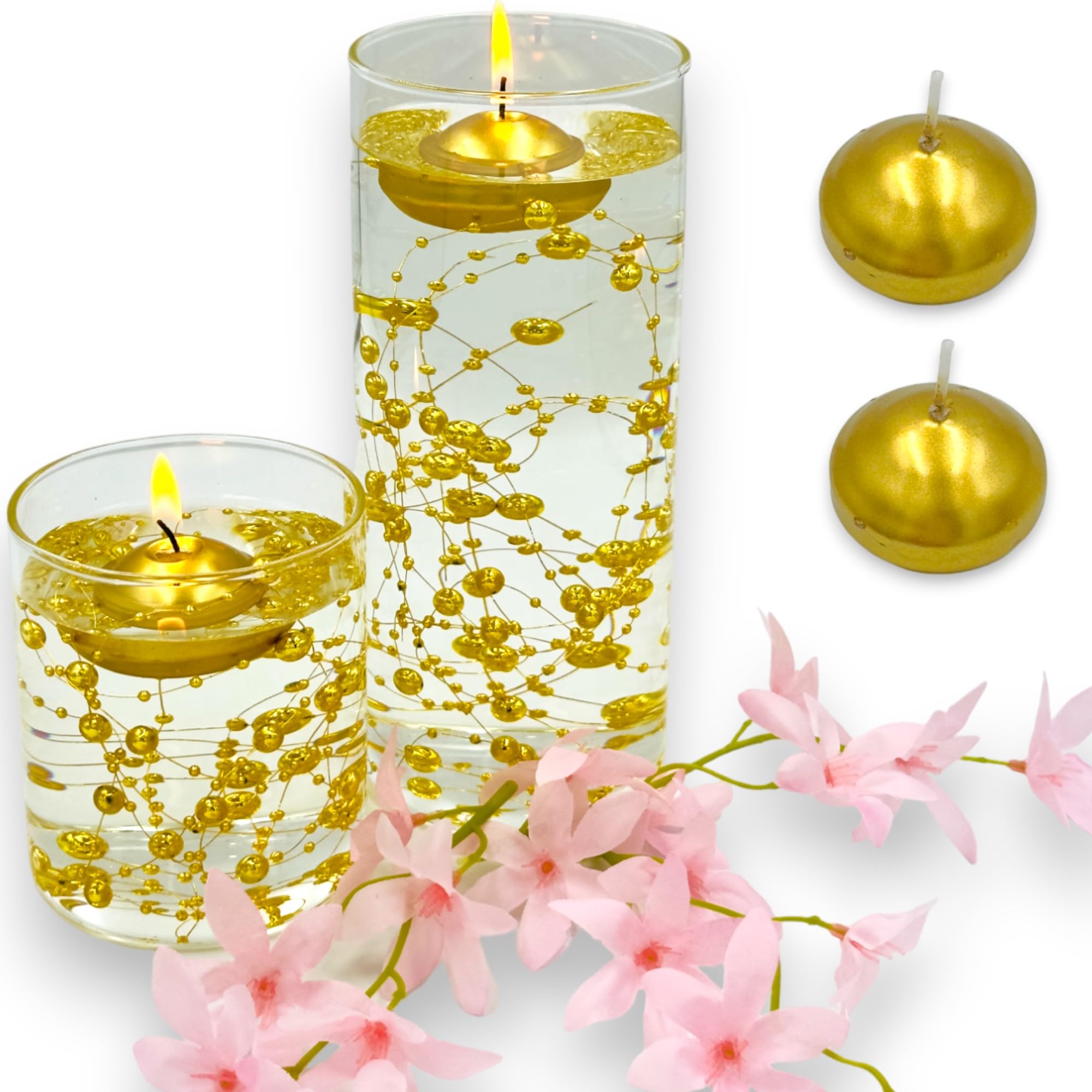 Amazon.com: Armenorah 24Set Gold Floating Candles for centerpieces 1.75 ...