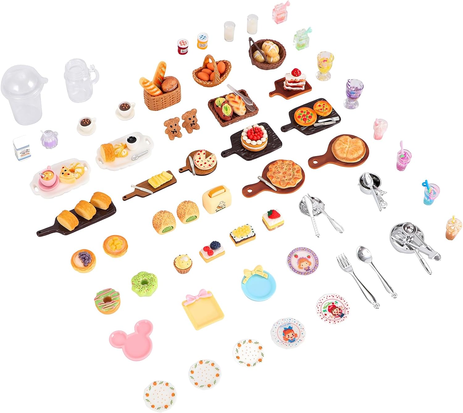 Amazon.com: Mini Food Toy Set - 100Pcs Realistic Miniature Foods for ...