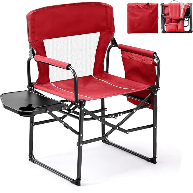 Amazon.com : VINGLI Camping Chairs, Directors Chair, Camping Chair with ...